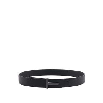 Tom Ford Homme, Accessoires, Noir, Taille: 105 CM Ceinture T Icon en cuir grain&eacute;
