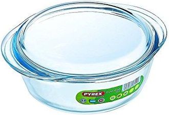 Pyrex Casserole ronde en verre Essentials Haute r&eacute;sistance 1,1 L (+ 0.3L Lid)
