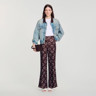 Sandro Flie&szlig;ende Hose mit Blumenprint