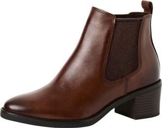 Marco Tozzi Damen Stiefeletten aus Leder mit Blockabsatz, Braun (Chestnut), 38 EU