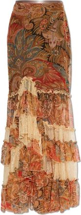 Etro Femme, Jupes, Multicolore, Taille: 38 FR Silk Ruffled Skirt