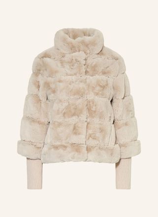 Rino&Pelle Rino & Pelle Kunstfell-Jacke Im Materialmix beige