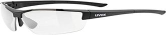 Uvex sportstyle 612 VL - Sportbrille für Damen und Herren - mit selbsttönendem Visier - druckfreier Sitz & perfekter Halt - black matt/smoke - one size
