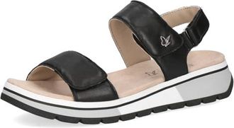 Caprice Climotion 9-28705-42 Chaussures pour Femme Sandale Plate, Noeud Souple Noir, 38 EU