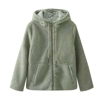 Generic Vestes pour femmes 2026 Veste &agrave; capuche en polaire douce &agrave; manches longues avec fermeture &eacute;clair - V&ecirc;tement dext&eacute;rieur d&eacute;contract&eacute; confortable pour la