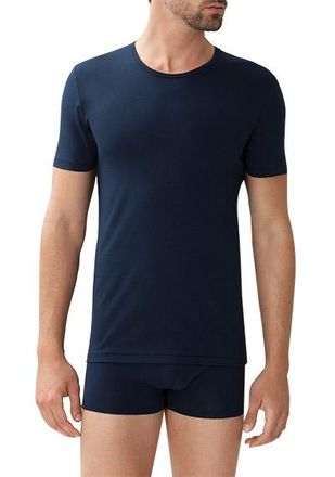 Zimmerli Herren T-Shirt blau Baumwolle unifarben
