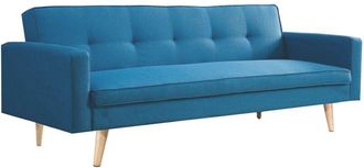 IDMarket Idmarket - Canap&eacute; droit scandinave 3 places convertible lars bleu canard