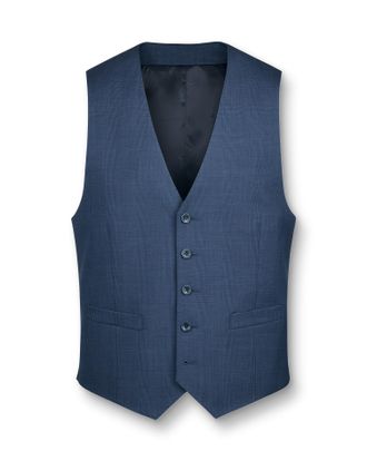 CHARLES TYRWHITT Ultimative Performance-Anzugweste mit Prince-of-Wales-Karos - Tintenblau