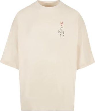 Merchcode Mp0007485-k Heart Huge Tee T-Shirt, Sable Blanc, M Hommes