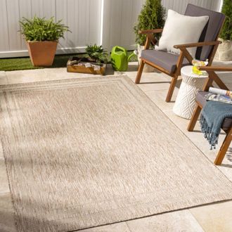 Surya Teppich Outdoor Indoor Terrasse Balkon Modernes Skandi Design Jute Effekt Braun und Beige 200 x 275 cm - Surya