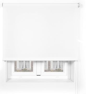 Blindecor Ara Premium | Hochwertiges durchscheinendes glattes Rollo - Weiß, 80 x 190 cm (BxH) | Stoffgröße 77 x 185 cm. Rollos premium für fenster