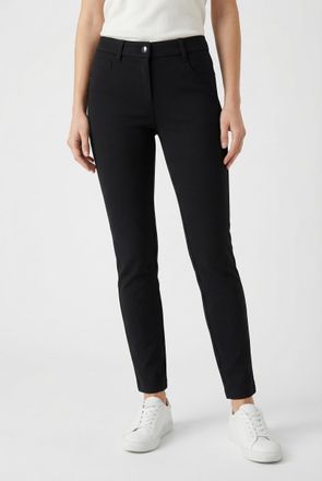 MAC Broeken Stoffhose MAC SLIM, Damen, Gr. 46, L&auml;nge 30, schwarz, Jersey, Obermaterial: 63% Viskose, 33% Polyamid, 4% Elasthan, unifarben, slim fit kn&ouml;chellang, H