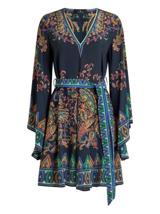 Etro robe &agrave; motif cachemire - Bleu
