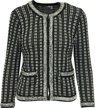 Alice & Olivia veste en tweed à ornements - Noir