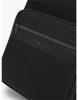 Tommy Hilfiger Sac &agrave; dos arrondi &agrave; double fermeture &eacute;clair et logo - Noir