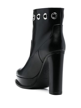 Alexander McQueen Eyelet-Detailed Platform Boot - Black