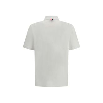 Thom Browne Mens White Cotton Polo Shirt