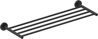 Cosmic Start porte-serviette de salle de bain barre de serviette noir mat murale seulement vissé (20CM) - Cosmic