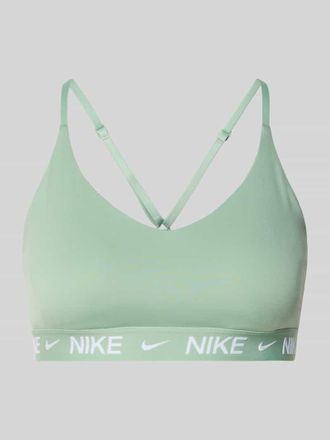 Nike Slim Fit Sport-BH mit Logo-Print Modell Indy