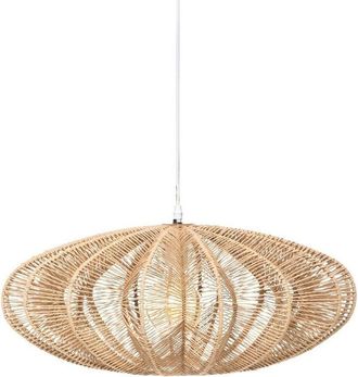 PEGANE Suspension plafonnier en papier coloris naturel - diamètre 57 x hauteur 24 cm Pegane