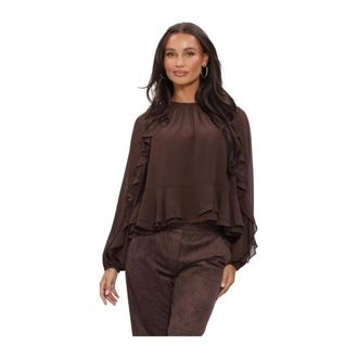 Y.A.S Yasmilva LS TOP - - Blouses & Shirts - Damen - Braun - S