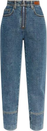 Lanvin Femme, Jeans, Bleu, Taille: 38 FR Zipped Denim Pants