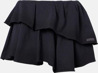 Acne Studios Mini-jupe en coton m&eacute;lang&eacute;