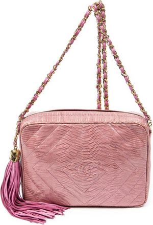 Chanel Crossbody Bags - Exceptional Rare Vintage Diamond Lizard Tassel Cam - Gr. unisize - in Rosa - f&uuml;r Damen