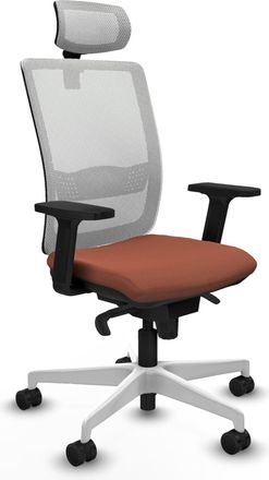 Piqueras y Crespo Stuhl aus blauem Netzgewebe mit 2D-Armlehnen, h&ouml;henverstellbarer Lendenwirbelst&uuml;tze und h&ouml;henverstellbarem Kopfteil und Neigungsverstellung, ausgestat