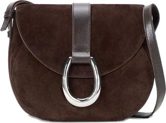 Staud Bella Saddle Umhängetasche aus Wildleder - Braun