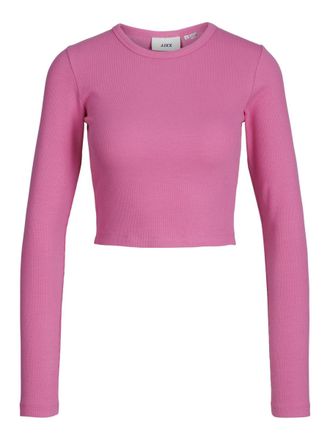 Jack & Jones Damen Jxfeline STR Ls Rib Tee JRS Noos Top, Carmine Rose,L