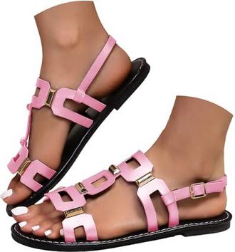 Generic Sandales compens&eacute;es &agrave; bout ouvert pour femme - Talon moyen r&eacute;glable - Sangle de cheville - Boucle - Vacances d&eacute;t&eacute; - Occasion classique, 2 B 2, 37.5 EU