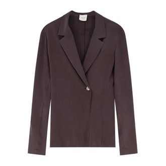 Alysi Femme, Vestes, Brun, Taille: 36 FR Blazer en Soie