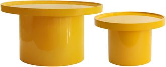 Oviala 2 runde Tische aus MDF, lackiert, Gelb