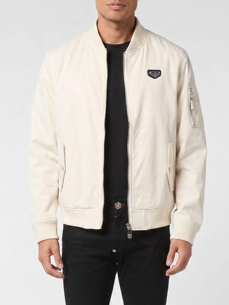 Philipp Plein Blouson bomber en tissu technique avec logo contrastant et fermeture zipp&eacute;e