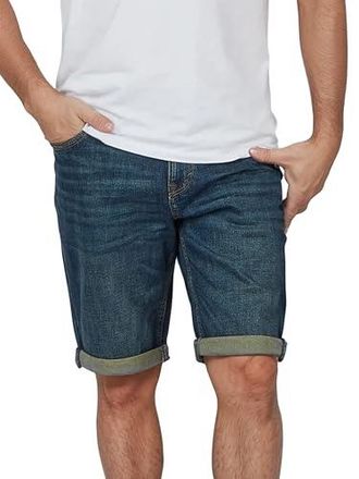Tom Tailor Short en jean stretch pour homme - Coupe droite - Coupe ajustée - Bermuda dété - Denim - Couleur unie - Bleu - 30, 31, 32, 33, 34, 36, 38, 40, 42, Sto
