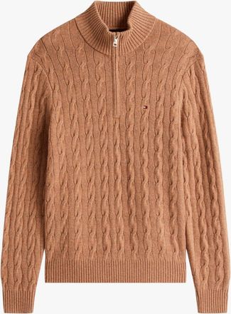 Tommy Hilfiger Pull col zipp&eacute; en laine m&eacute;lang&eacute;e