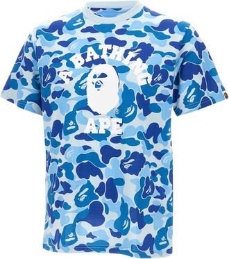 A Bathing Ape A Bathing Ape, Homme, Tops, Bleu, Taille: XL College ABC Camo T-shirt