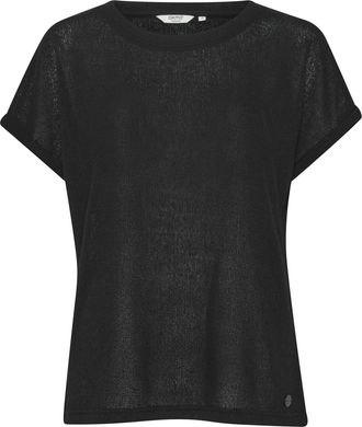 Oxmo T-Shirt OXMO T-Shirt OXKatie, Damen, Gr. XS, schwarz, Obermaterial: 58% Viskose LENZING ECOVERO CV LenzEcov. 42% Polyester PES., Shirts T-Shirt, Topse