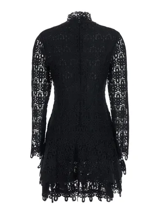 SIMKHAI Lace-Detail Mini Dress - Black