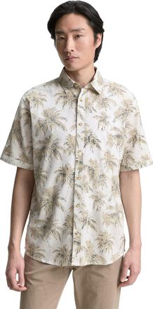 Tom Tailor Herren 1046085 Hemd, 37971 - Off White Stripe Palm Design, XL EU