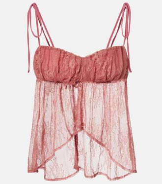 Bananhot Top court Kendall asym&eacute;trique &agrave; dentelle