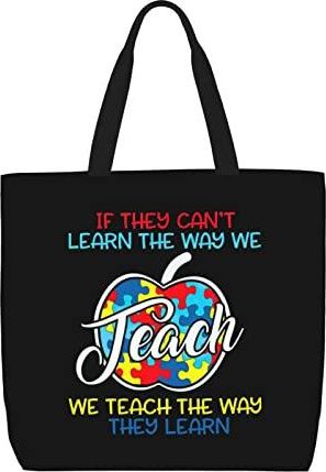 Generic Sac Fourre-Tout Mois De Sensibilisation &Agrave; LAutisme : Enseignant En &Eacute;ducation Sp&eacute;cialis&eacute;e Essentiel Sac Enfant Pliable Personnaliser Sacs En Toile Pour