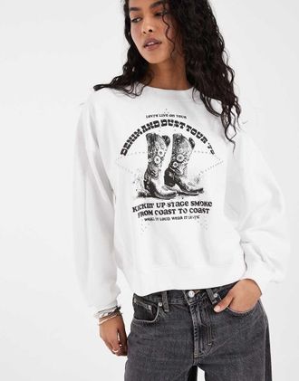 Levi's Vintage Boxy-Sweatshirt mit Grafikprint in Wei&szlig;