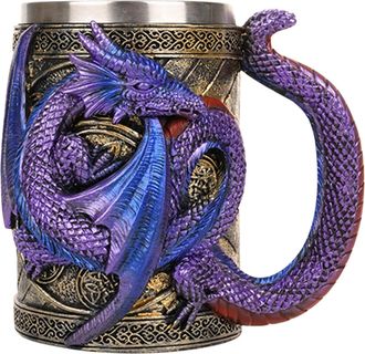 Generic Dragon Tag - Dragon Coffee Tag, Dragon Coffee Tasse 3D MEDIEVAL Dragon Mug Stahl-Kaffeetasse aus Beretta-Stahl, 568 ml Neuheit für Dragon Hosting-Getr