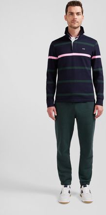 Eden Park Maillot Manches Longues En Coton Cercl&eacute; Vert Broderie Dos Coupe Regular