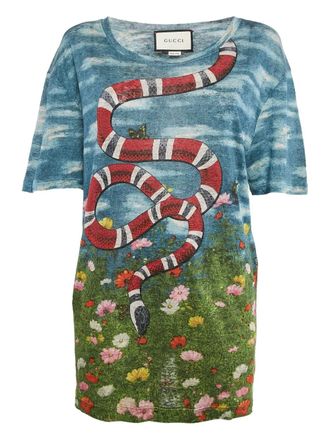 Gucci haut à fleurs (2024) - Bleu