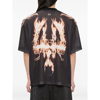 44 Label Group Mesh Graphic Print T-Shirt - Black