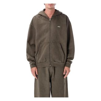Obey Lowercase Pigment Zip Hood - - Sweatshirts & Hoodies - Herren - Gr&uuml;n - XL