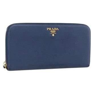 Prada Portefeuille Long Vintage Pre-owned - Femme - Pre-owned - Bleu - Taille: ONE Size